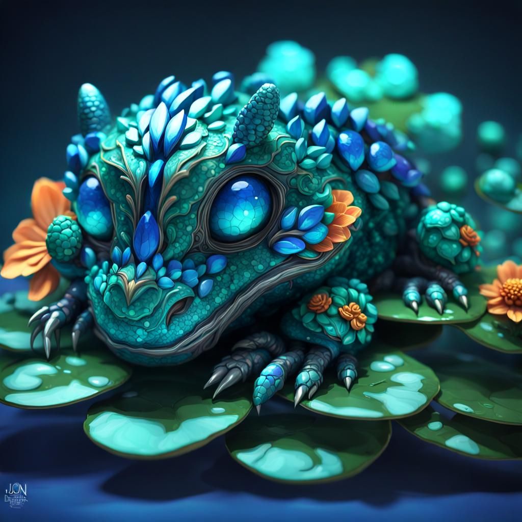 alien alligator frog - AI Generated Artwork - NightCafe Creator