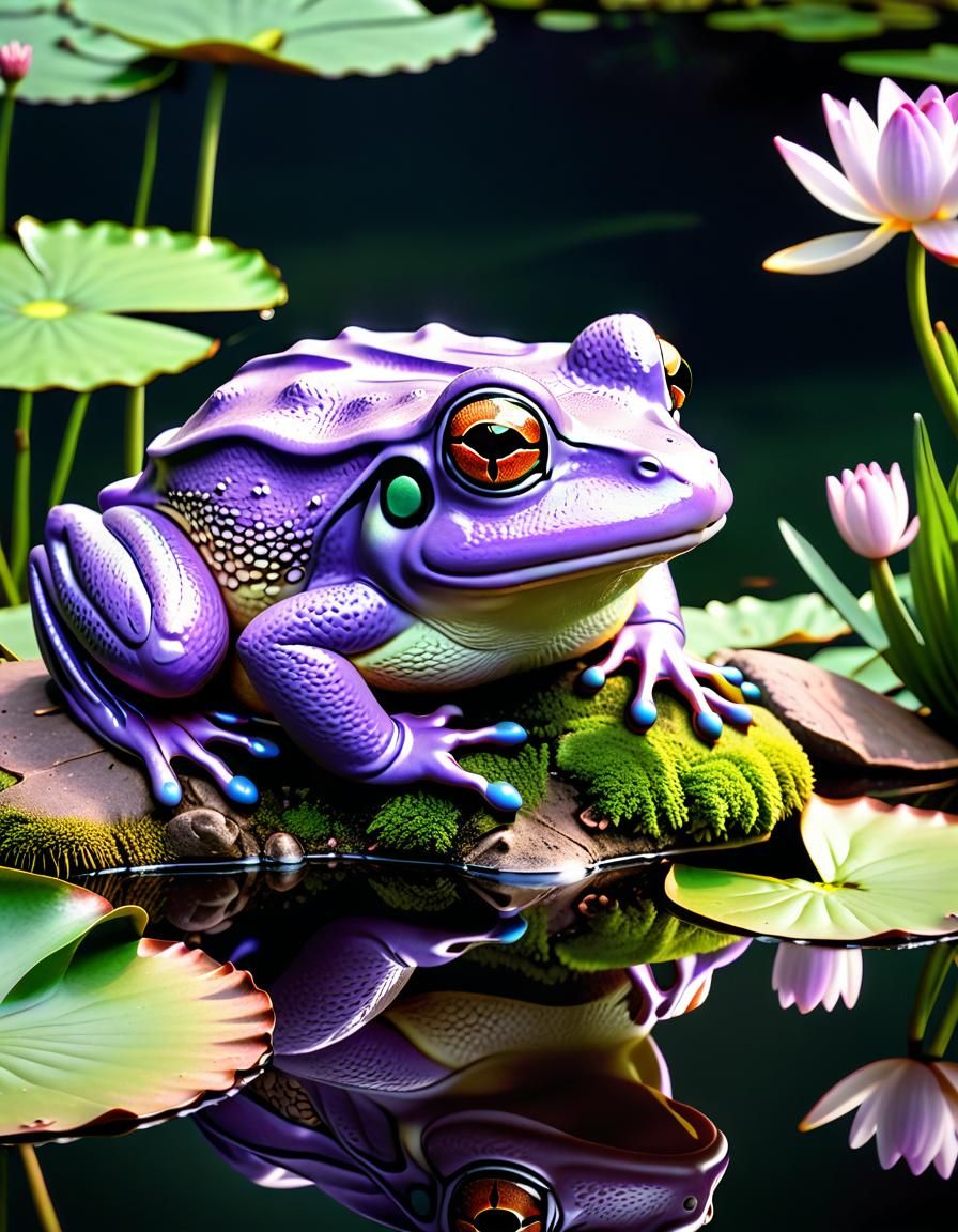Lilac clay frog - AI Generated Artwork - NightCafe Creator