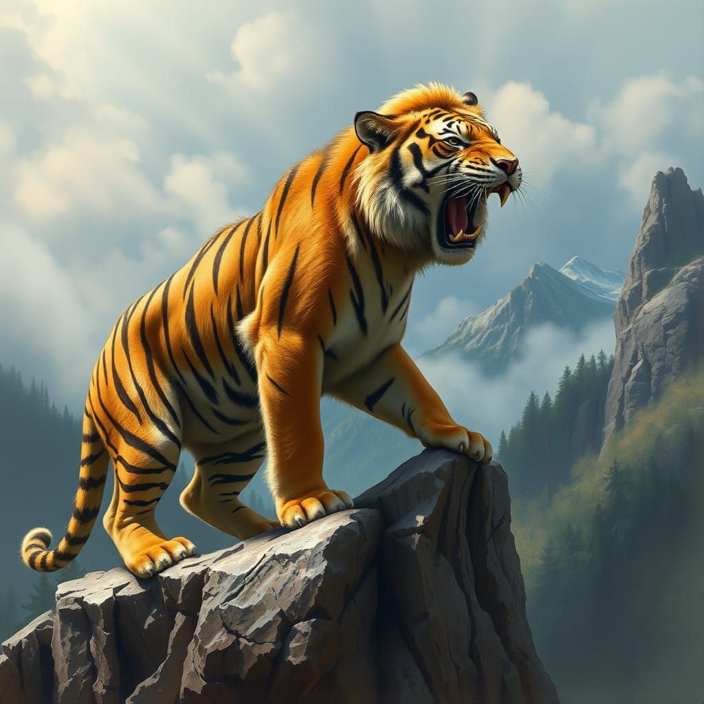 Extinct animals. ( Saber tooth tiger)