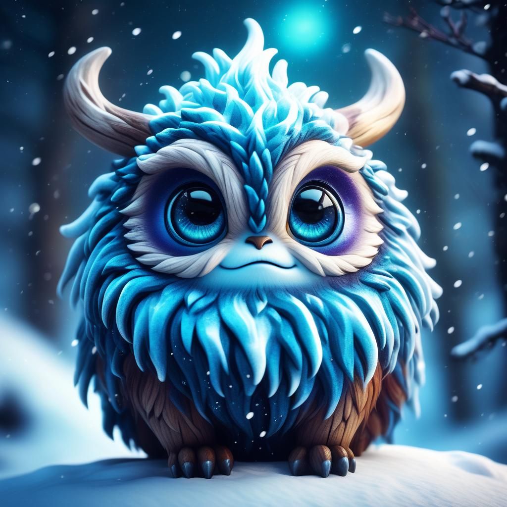Cute Galaxy Winter Creature - AI Generated Artwork - NightCafe Creator