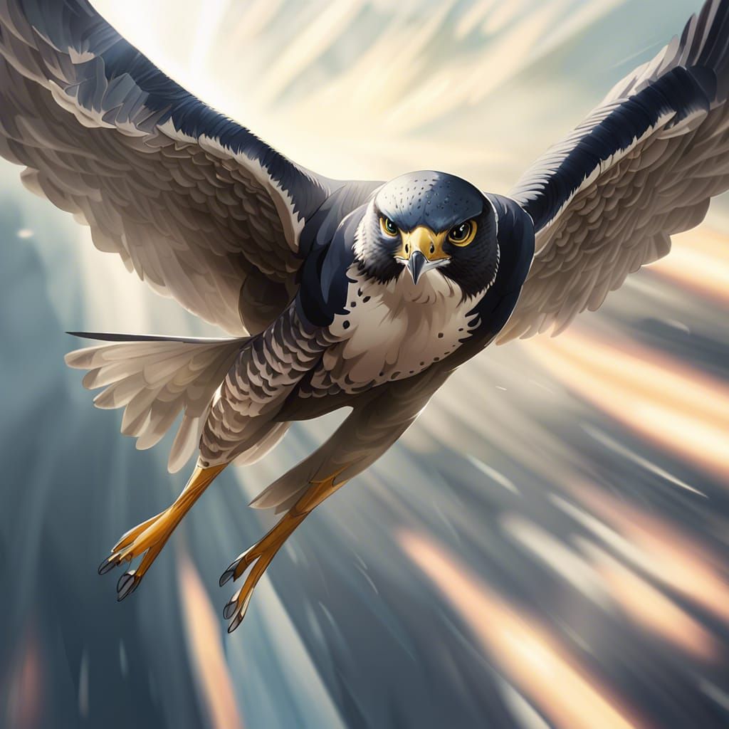 a peregrine falcon hurtling through the air - AI Generated Artwork ...