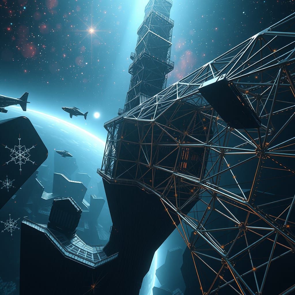 A rupture in the fabric of existence—an impossible, alien structure where quantum entanglement ...