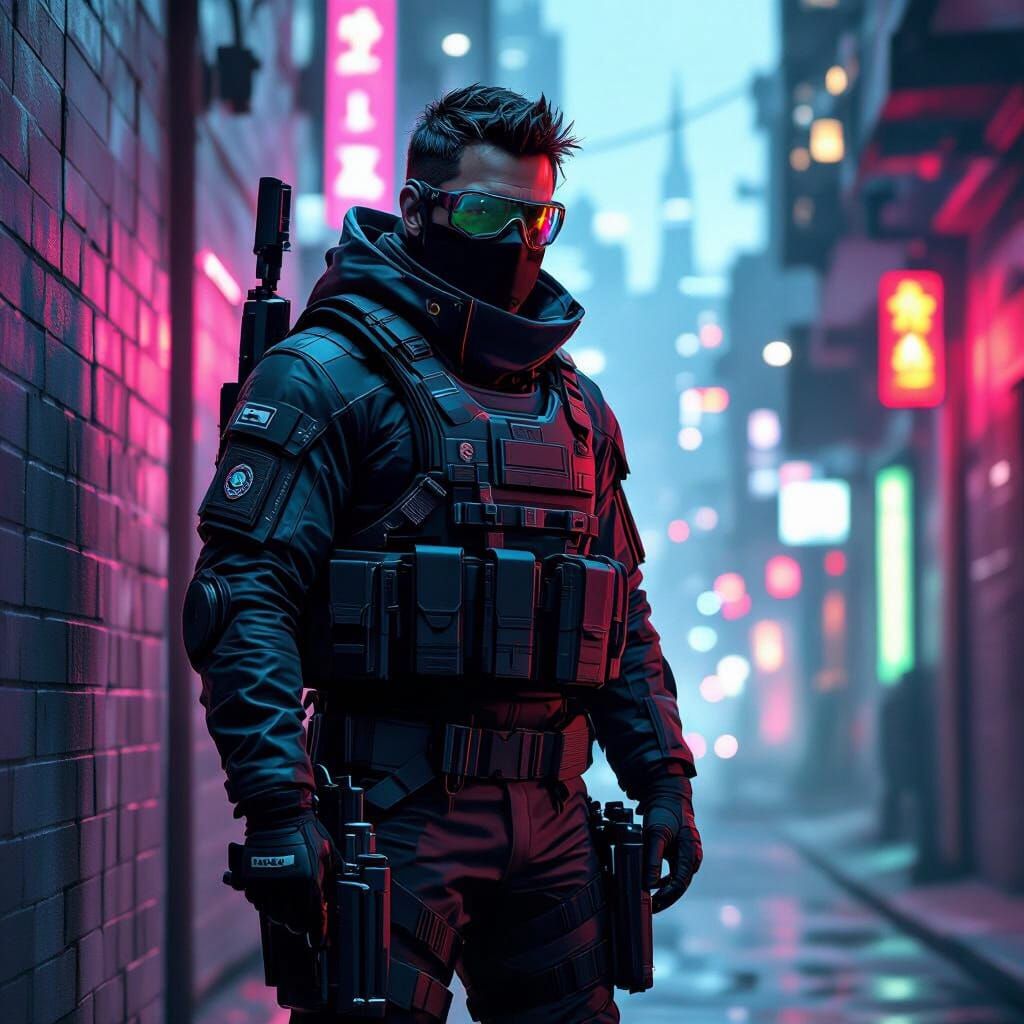 Cyberpunk maxtac unit - Cyberpunk Maxtac Operator in Neon Al...