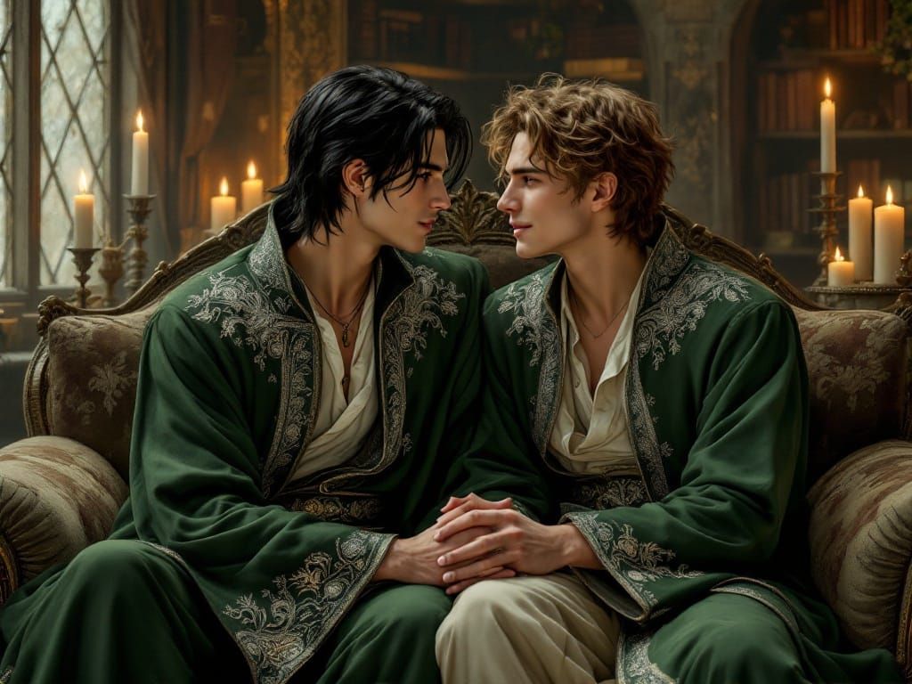 Sirius Black and Remus Lupin in Gryffindor Tower