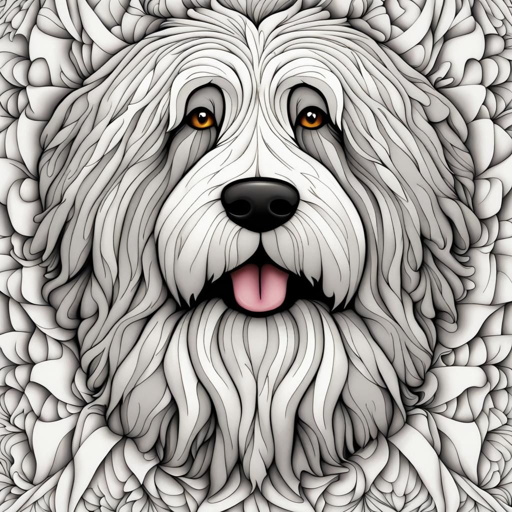 Old English Sheepdog Face - AI Generated Artwork - NightCafe Creator