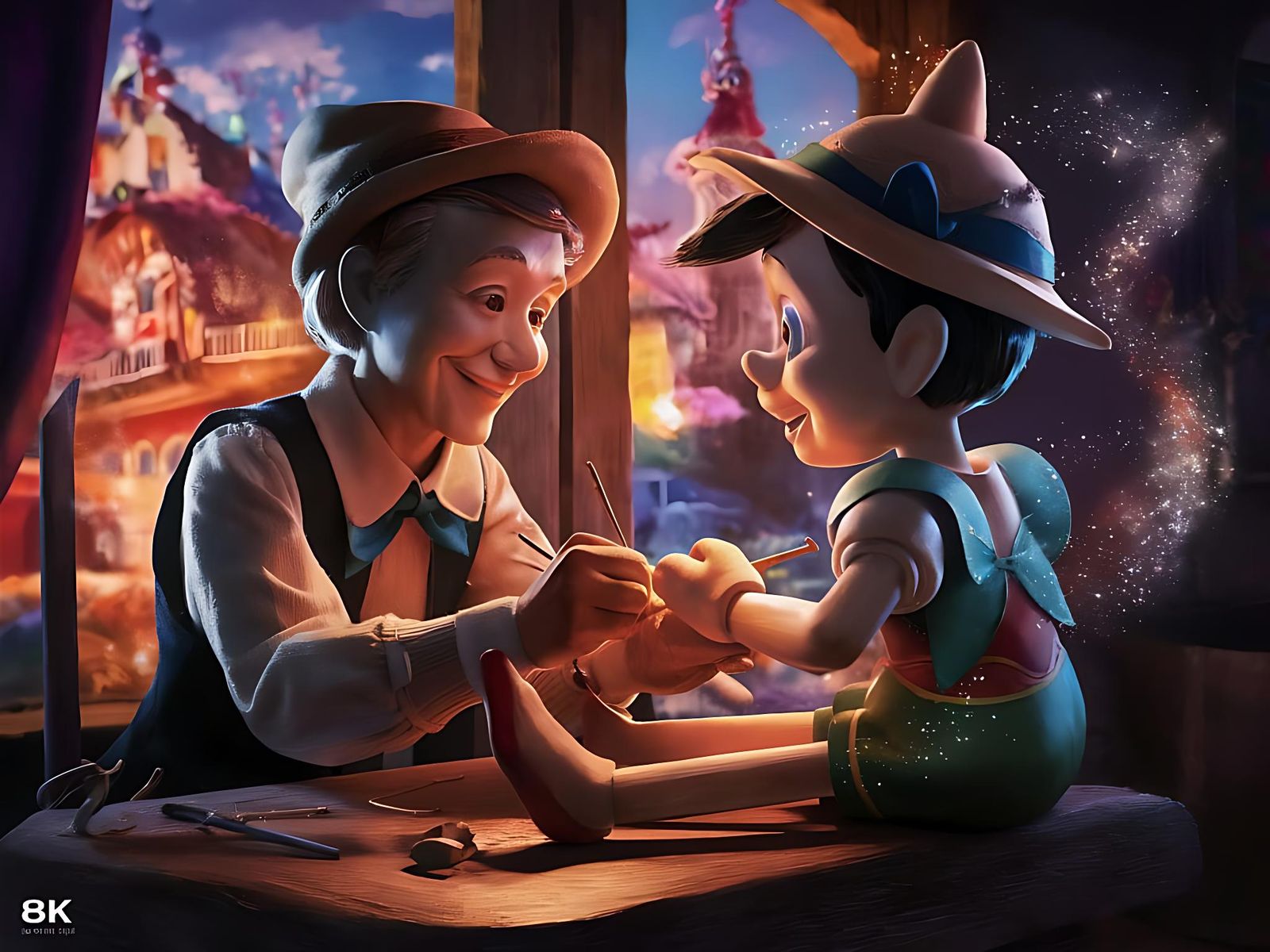 Geppetto And Pinocchio - AI Generated Artwork - NightCafe Creator