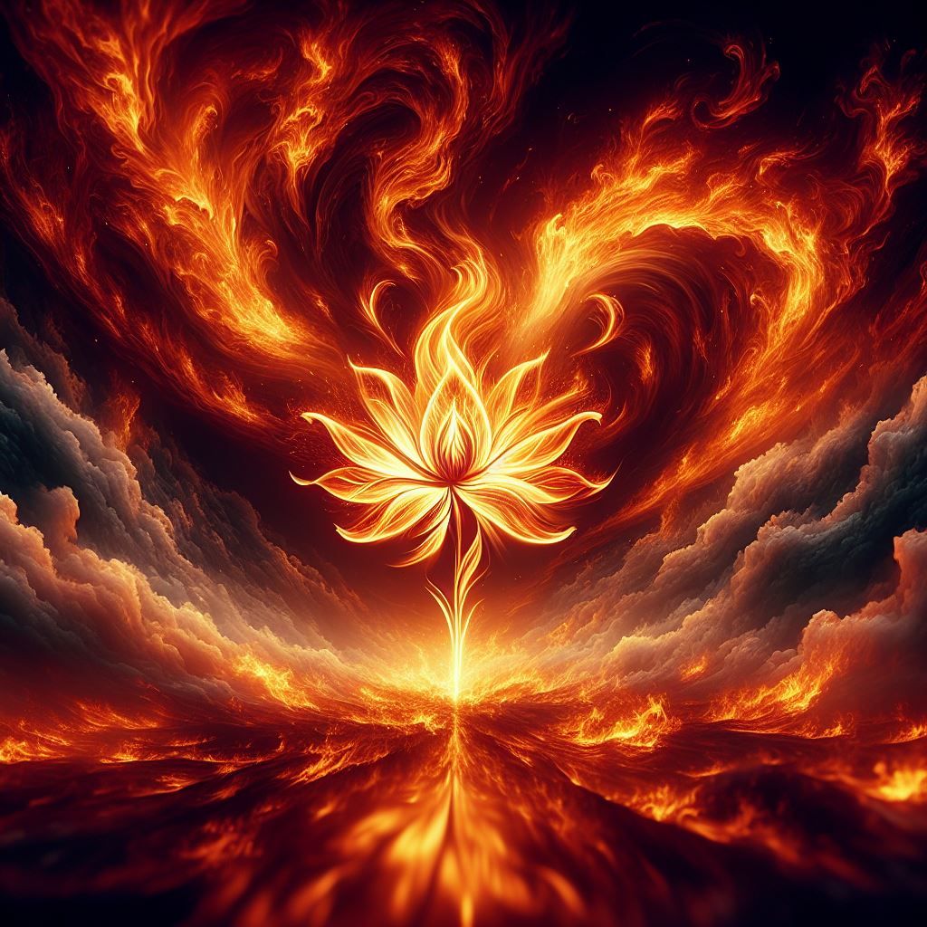 Little flower on fire - AI Generated Artwork - NightCafe Creator