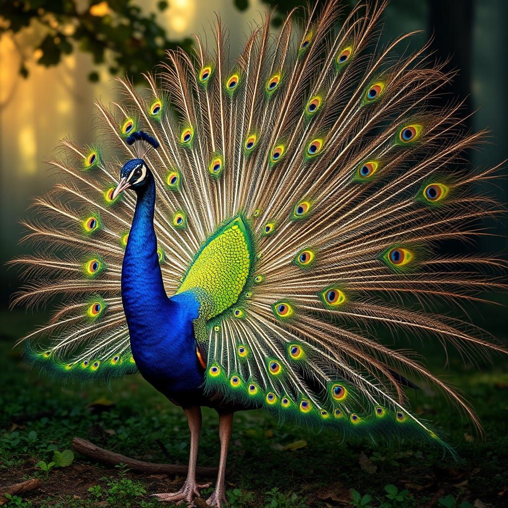 A rare Peacocks photo was taken - Majestic Peacock Unfurls...