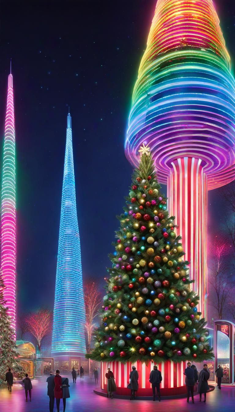 Futuristic Holiday Light Show - AI Generated Artwork - NightCafe Creator
