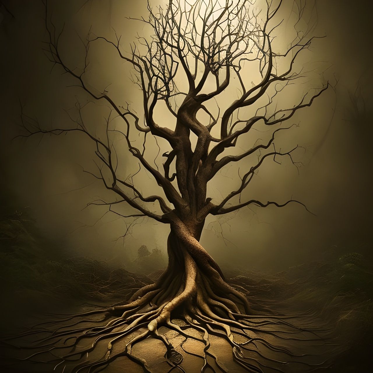 Dark tree - AI Generated Artwork - NightCafe Creator