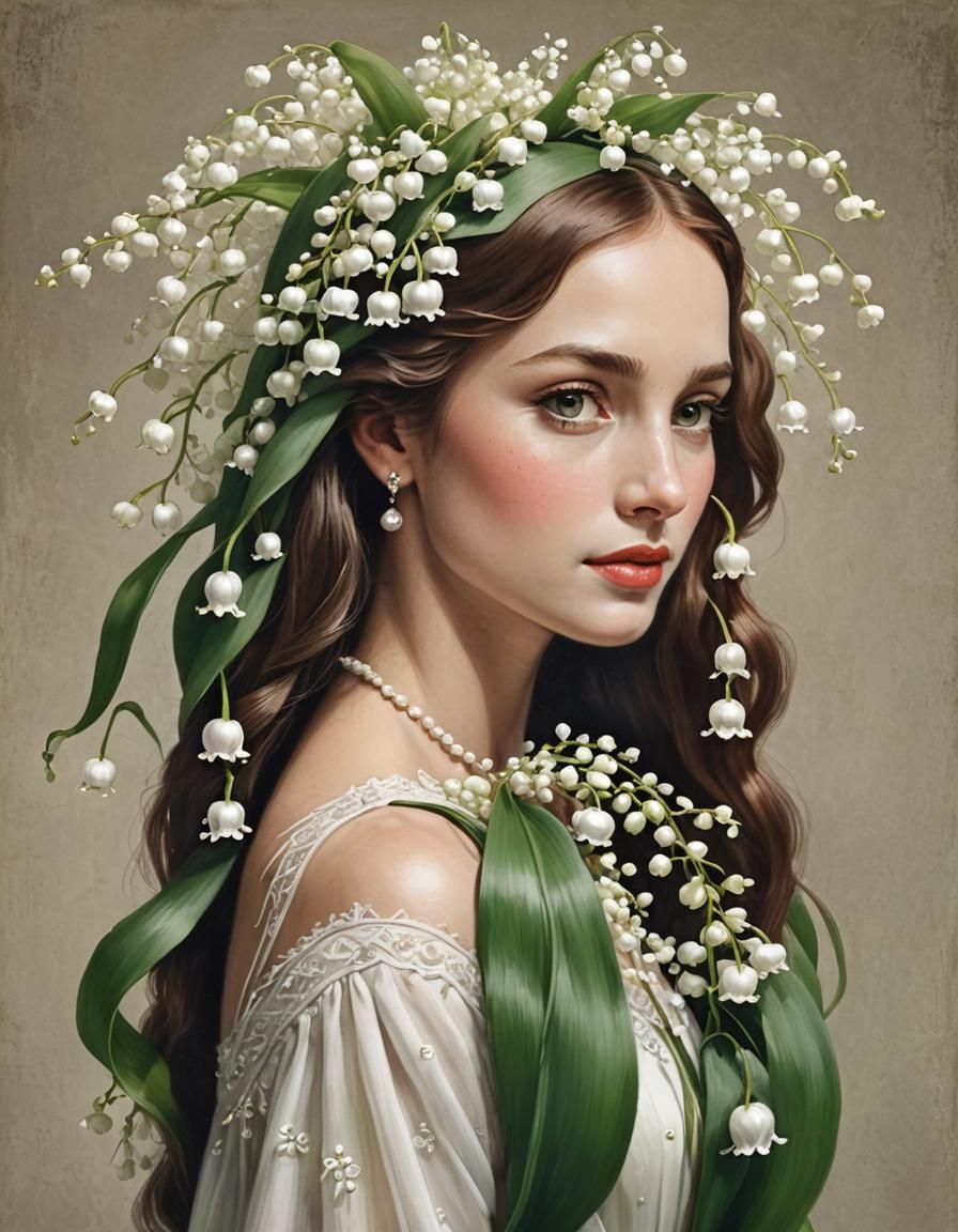 My lady Lily of the valley - AI Generated Artwork - NightCafe Creator