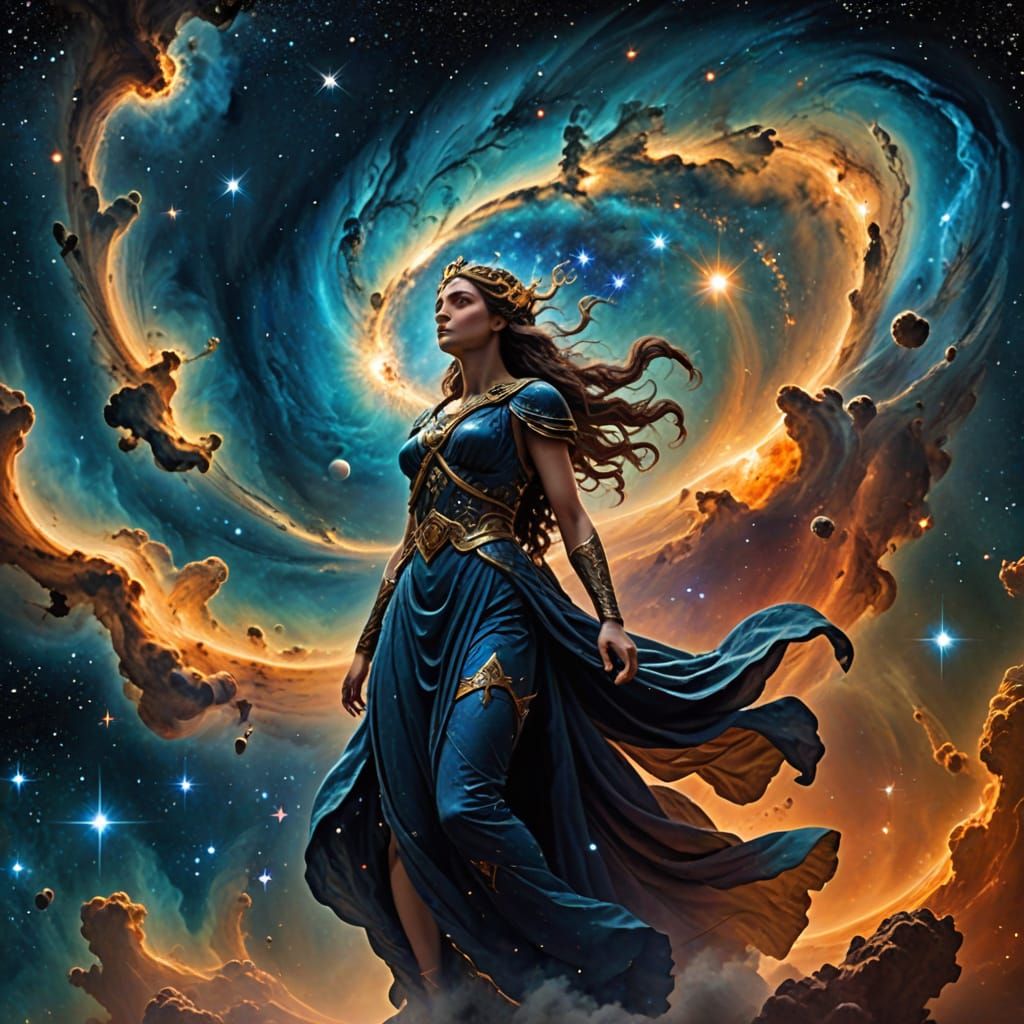 Nebula Goddess of Greek Mythology in Space - AI Art