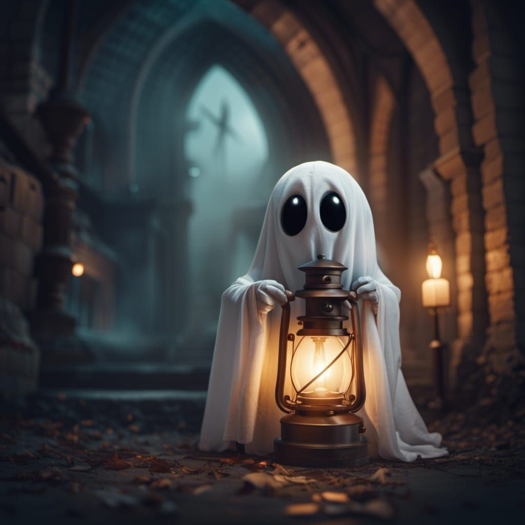 Cute little ghost - AI Generated Artwork - NightCafe Creator