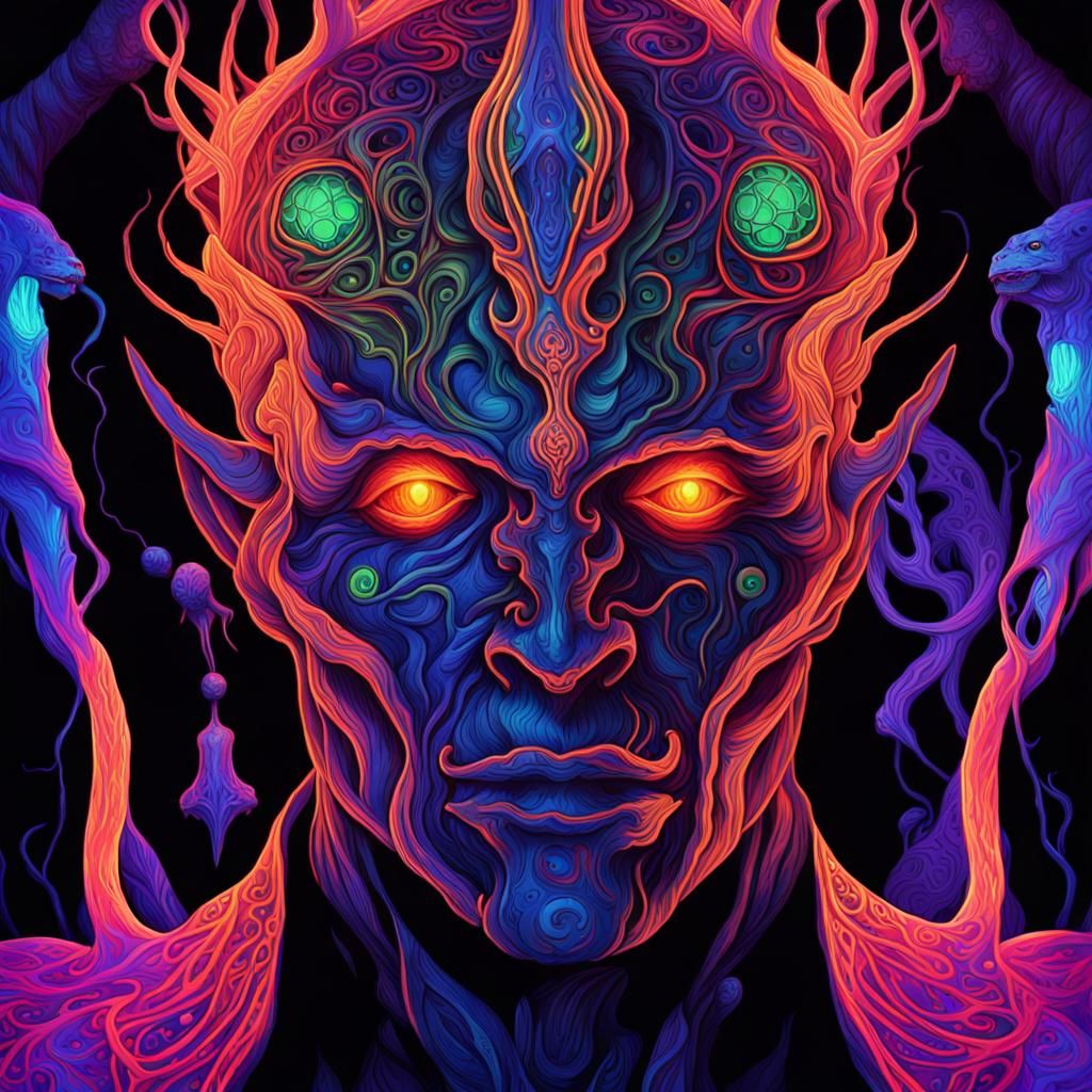 Blacklight Alien - AI Generated Artwork - NightCafe Creator
