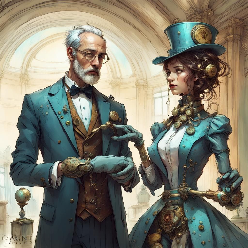 female robot butler future style, Training with gentleman butlerman ...