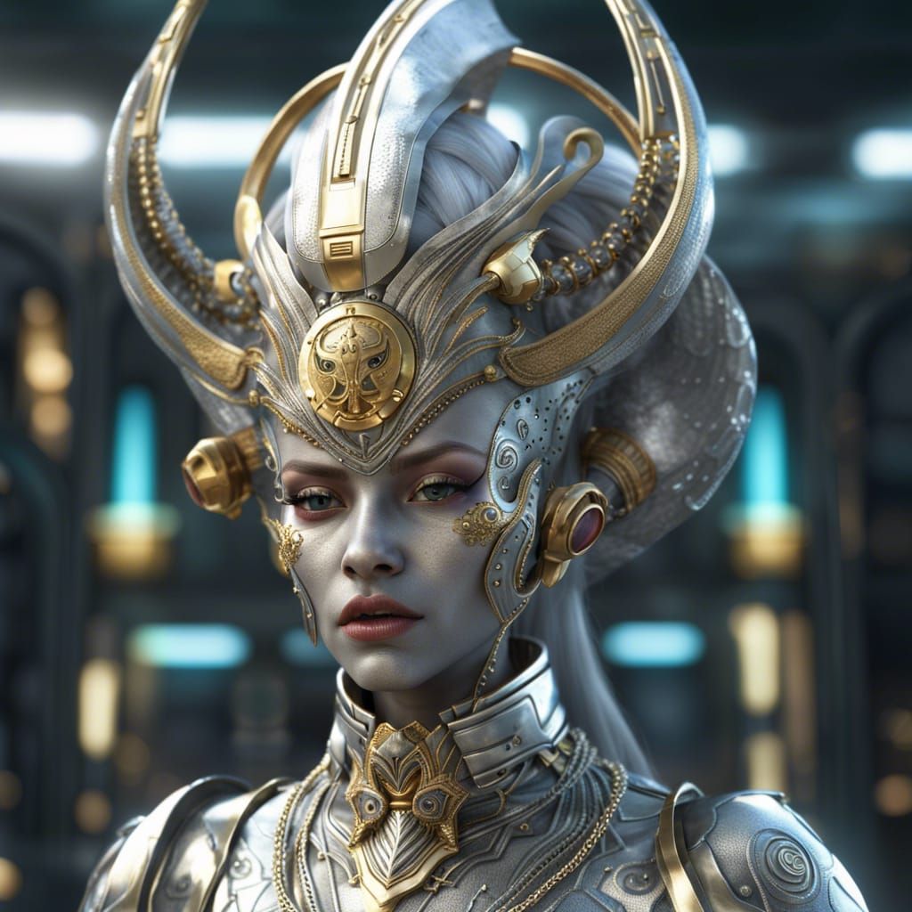 ultra high resolution 32k 3d portrait of a bizarre non-humanoid alien ...