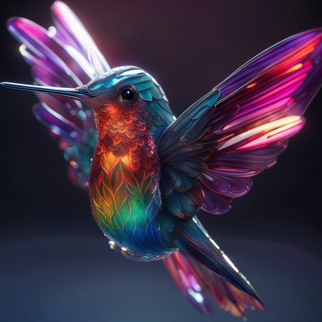 Glass Hummingbird - AI Generated Artwork - NightCafe Creator