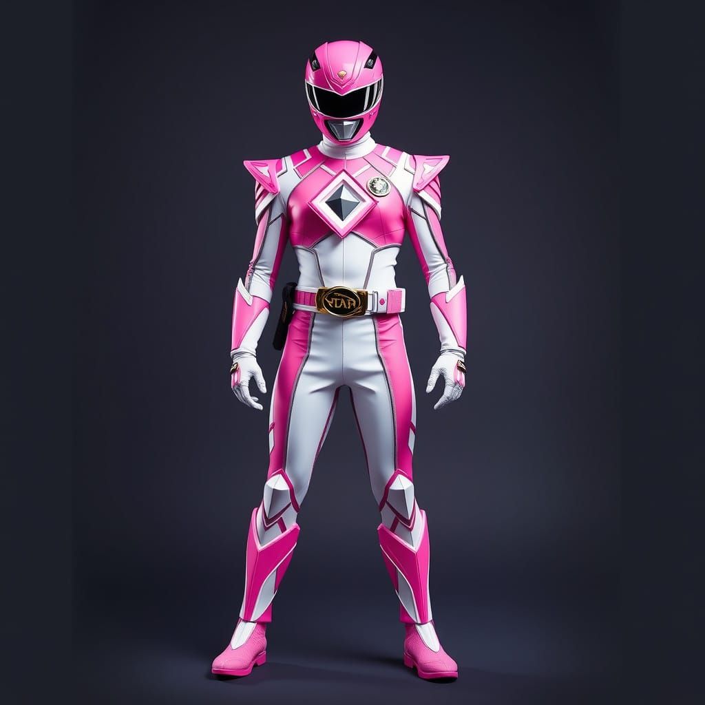 Pink Power Ranger costume high-tech armor with a modern twist—clean ...