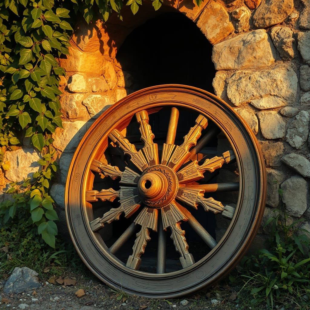 Bg3 cart wheel - Weathered Cart Wheel Amidst Nature's Splend...