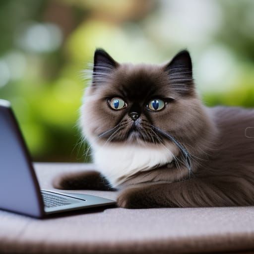 Cat and Computer - AI Generated Artwork - NightCafe Creator