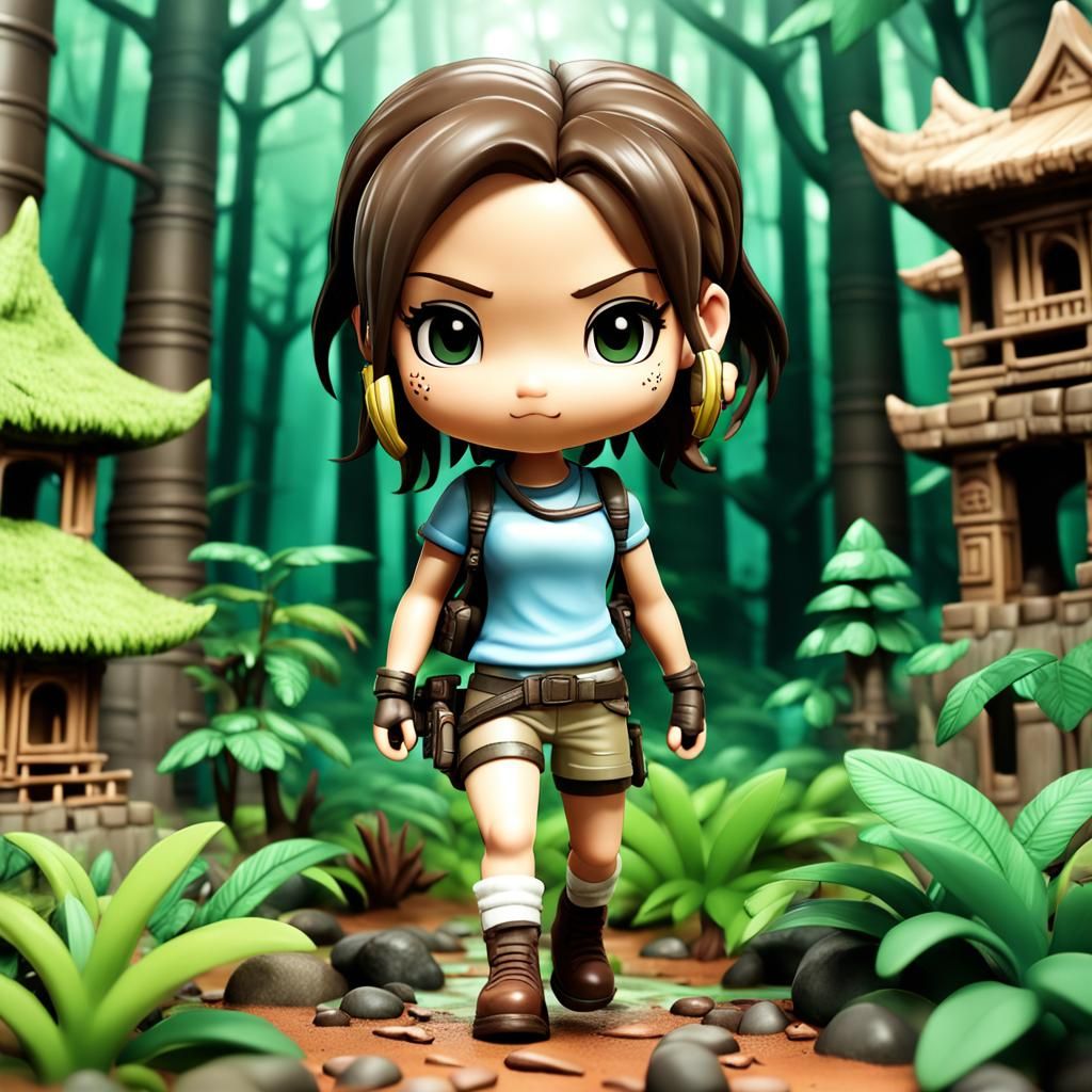 Lara croft as a chibi character - AI Generated Artwork - NightCafe Creator