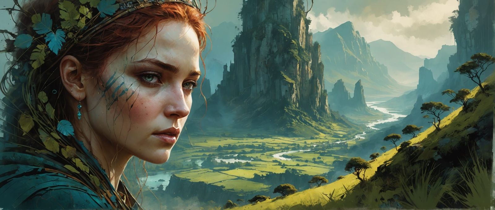 Clara, landscape and female portrait combined - AI Generated Artwork ...