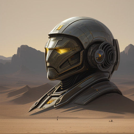 Ethereal Robot Figure Stands Tall in Futuristic De... - AI Art