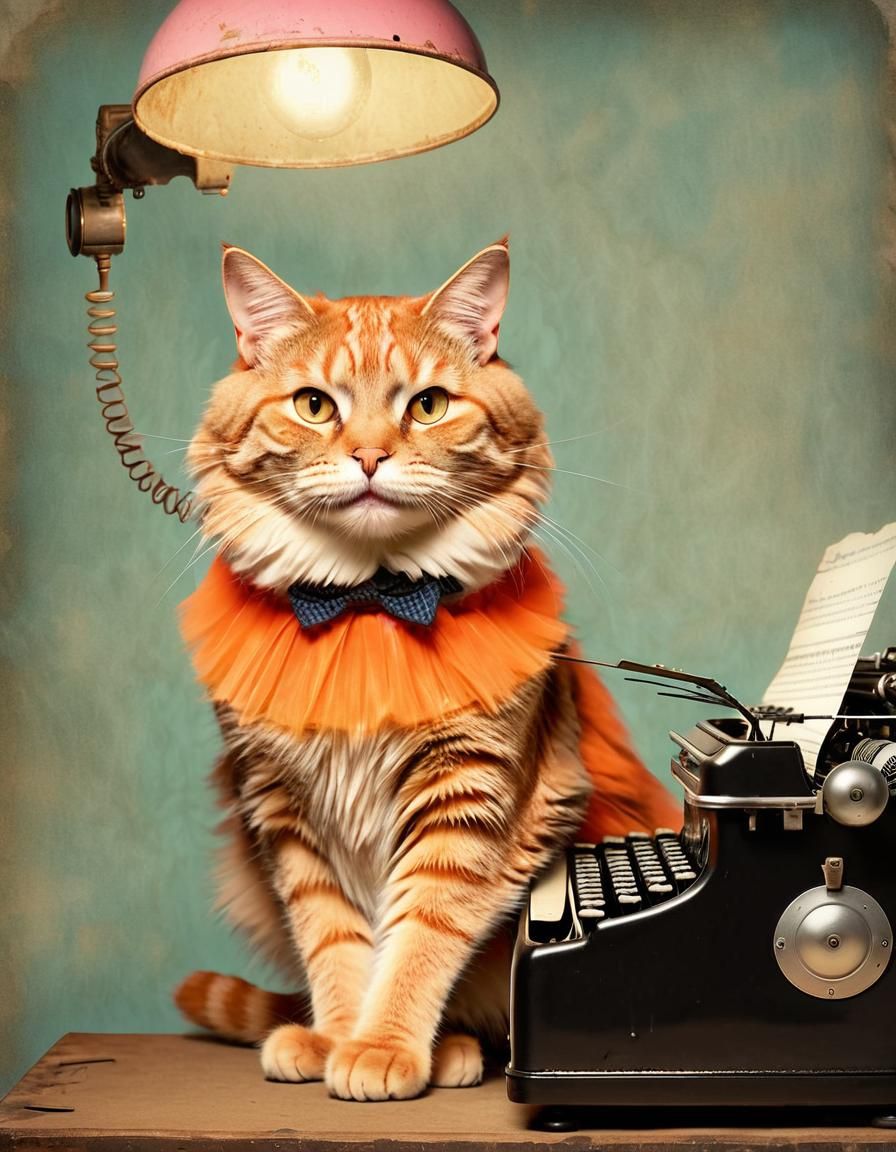 Secretary cat. With purring motor power💡 - AI Generated Artwork ...