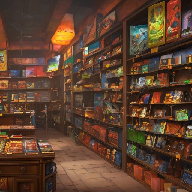 Gaming Store Interiors - AI Generated Artwork - NightCafe Creator