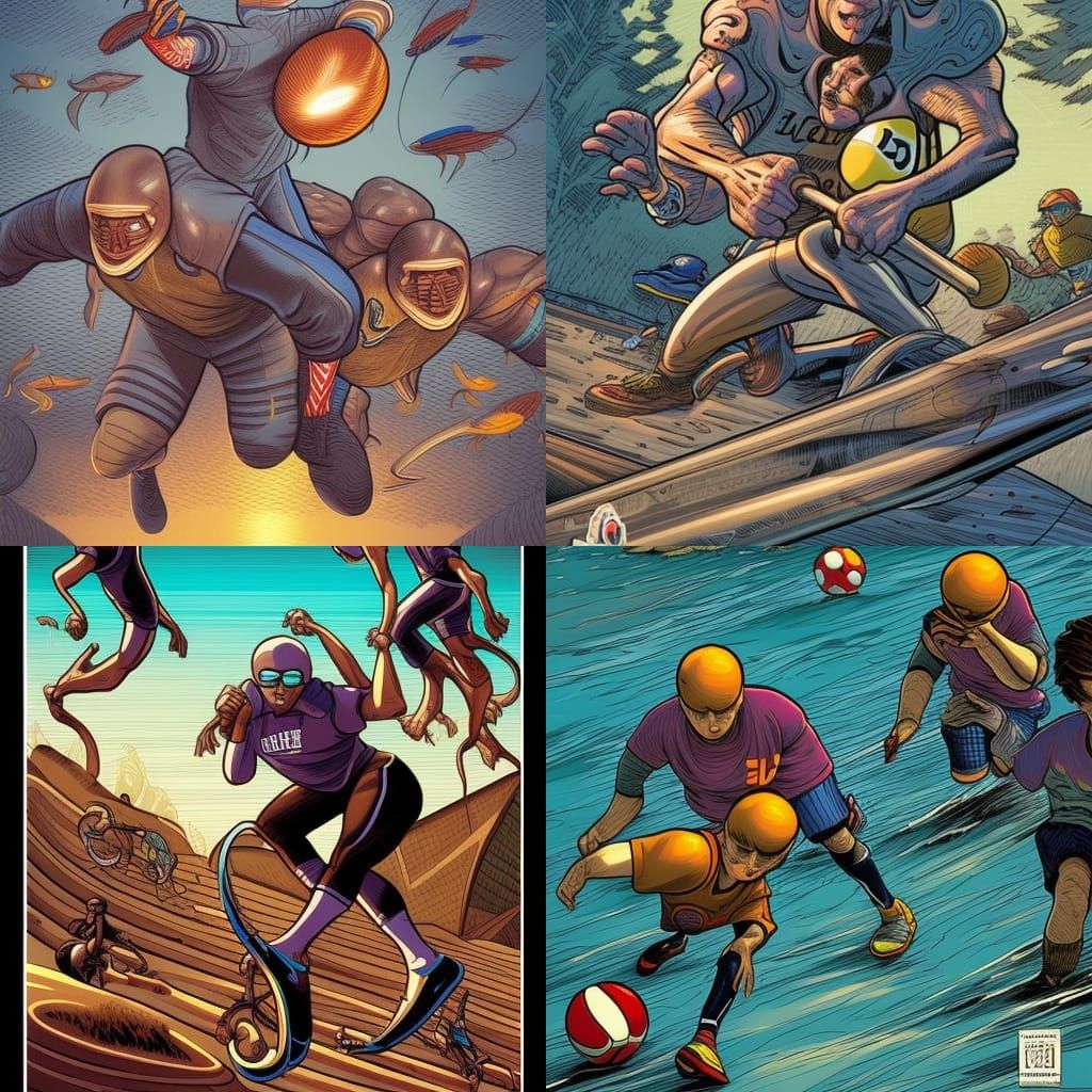 squids playing sports - AI Generated Artwork - NightCafe Creator