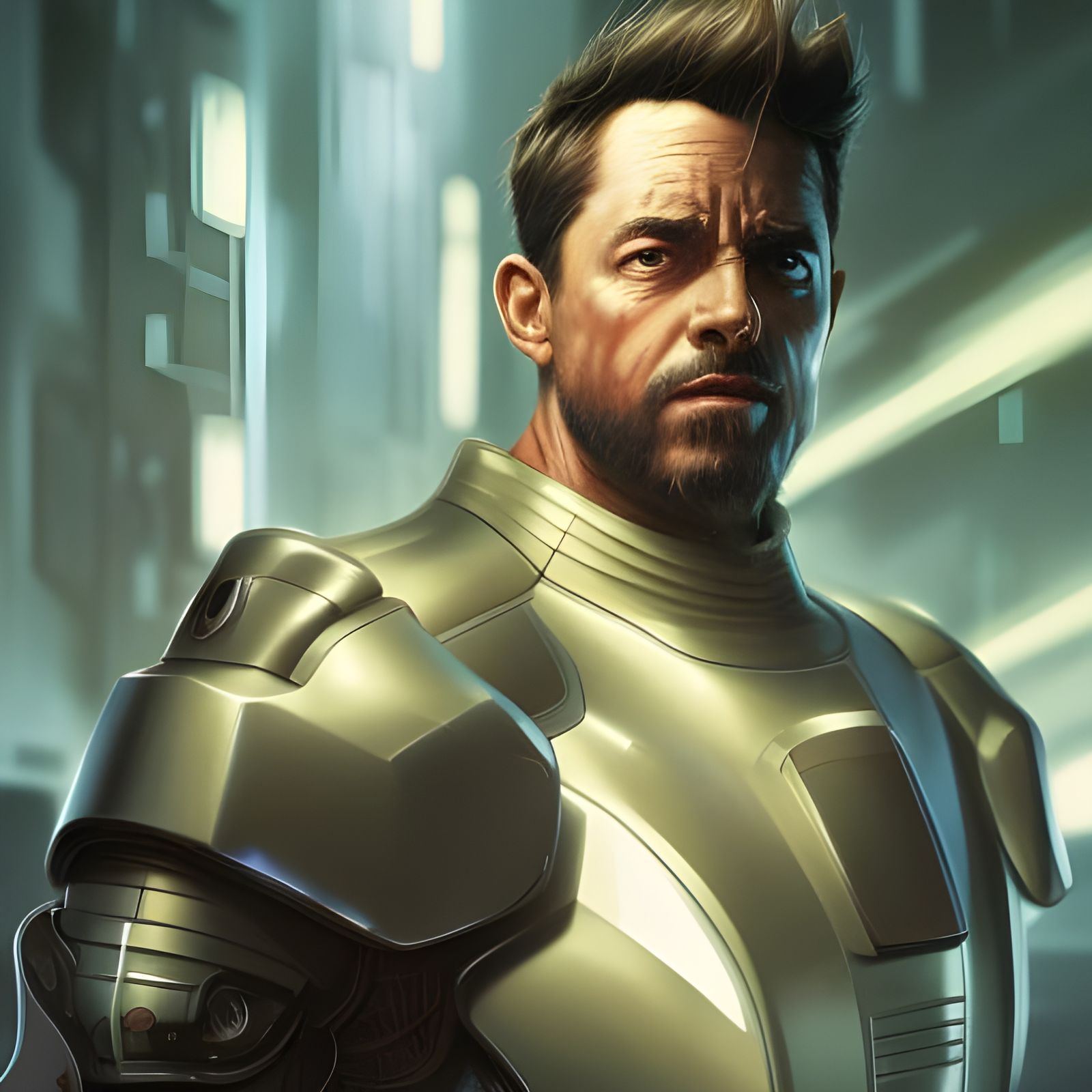 Bulky Power Armor Guy - AI Generated Artwork - NightCafe Creator