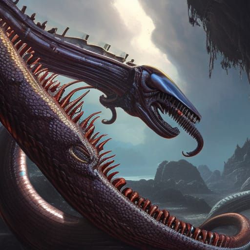 Snake Xenomorph - AI Generated Artwork - NightCafe Creator