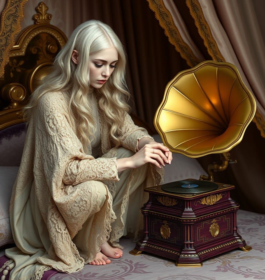 Sad Songs on Rainy Days - Ethereal Blonde in Opulent Baroque...