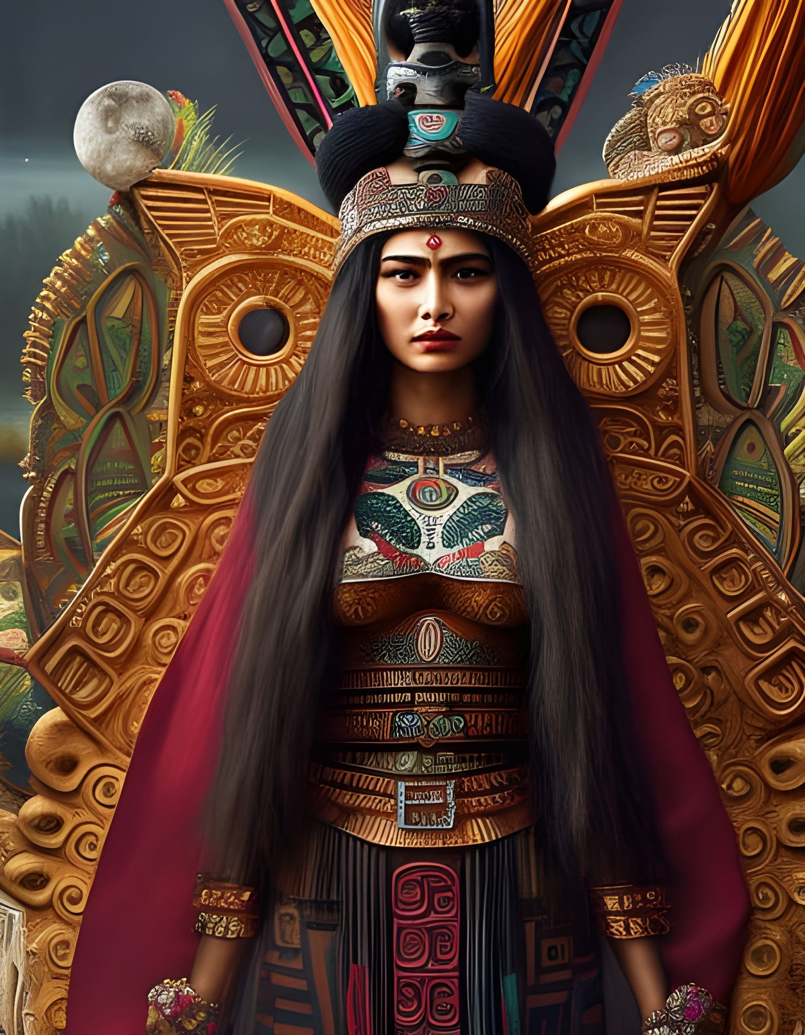 Aztec Princess #45 Coatlicue Godess - AI Generated Artwork - NightCafe ...