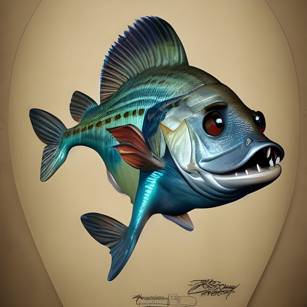 Vintage Bass Fish Concept - AI Generated Artwork - NightCafe Creator