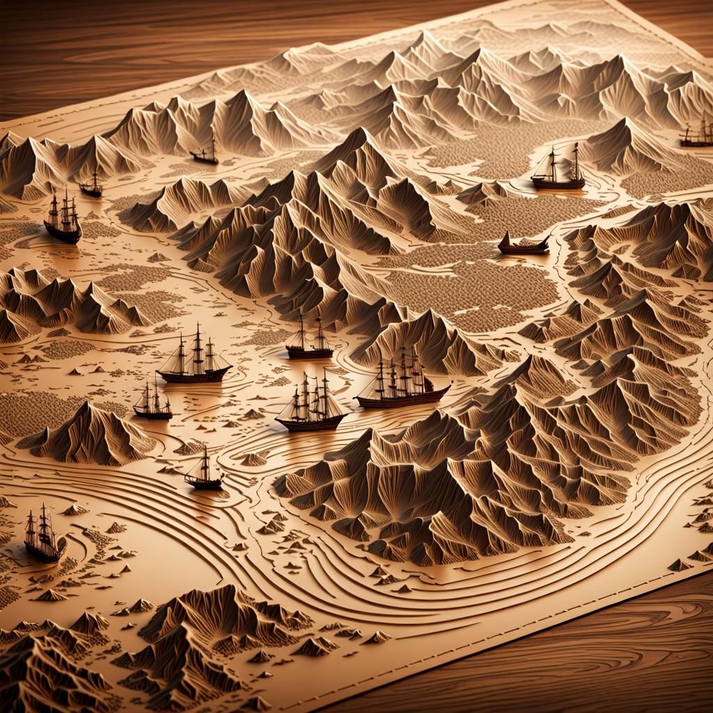 3d Treasure map - AI Generated Artwork - NightCafe Creator