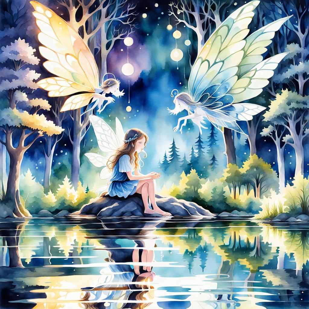 Fairies' Reflection! - AI Generated Artwork - NightCafe Creator