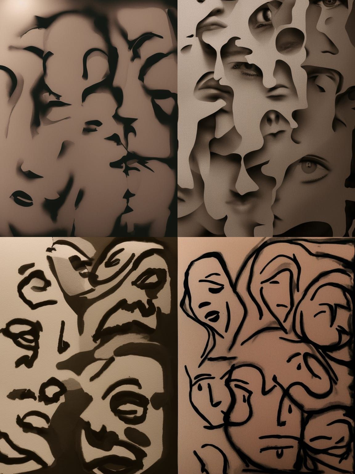 Faces in Negative space - AI Generated Artwork - NightCafe Creator