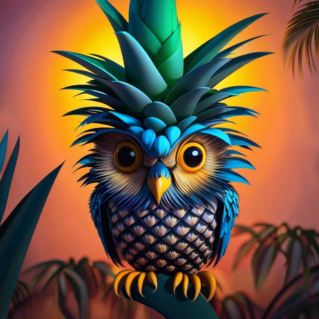 pineapple owl too - AI Generated Artwork - NightCafe Creator