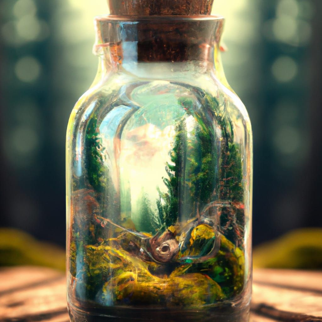 Forest in a bottle - AI Generated Artwork - NightCafe Creator