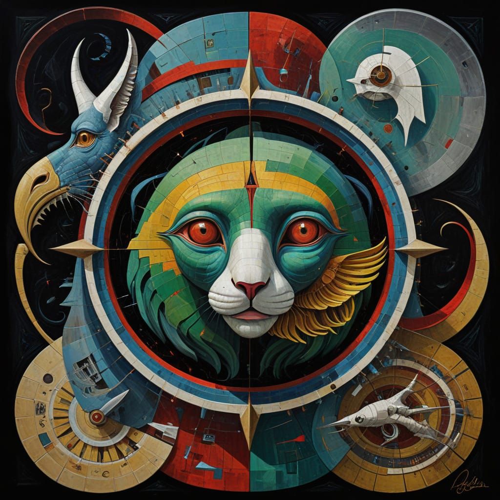A Bizarre Hieronymus Bosch-Inspired Sphinx Masterp... - AI Art