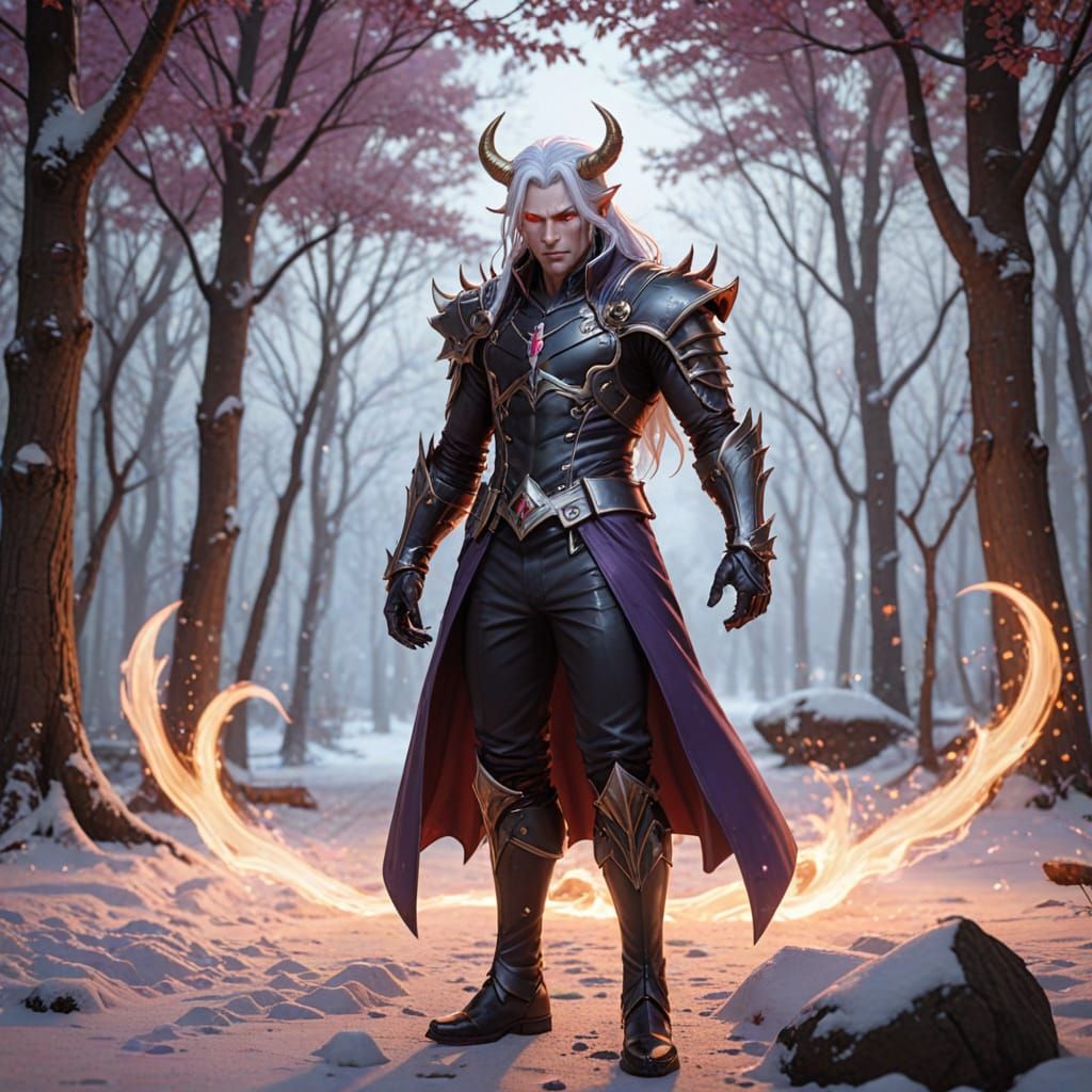 Ethereal Demon in Soft Golden Light - AI Art