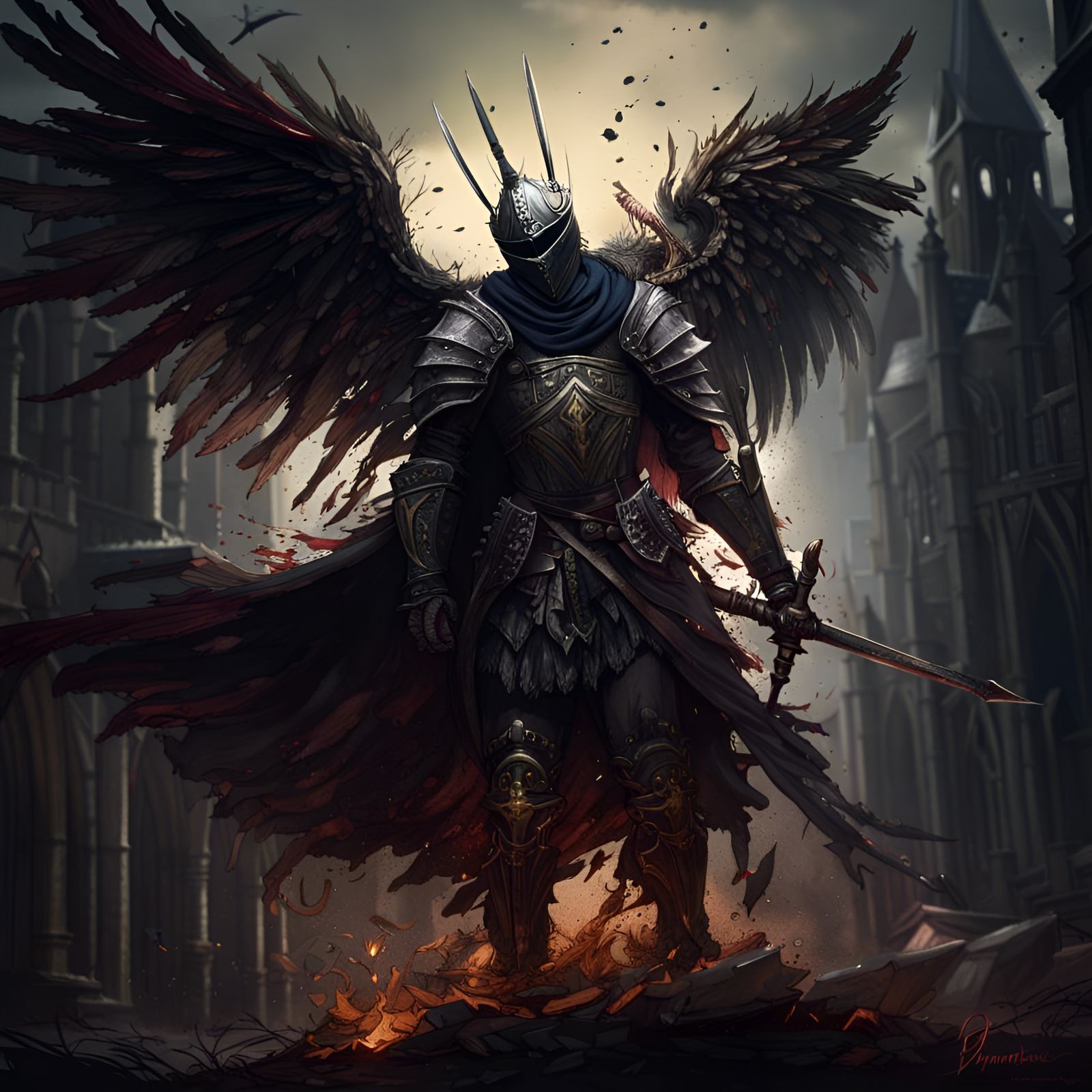 Winged knight - AI Generated Artwork - NightCafe Creator