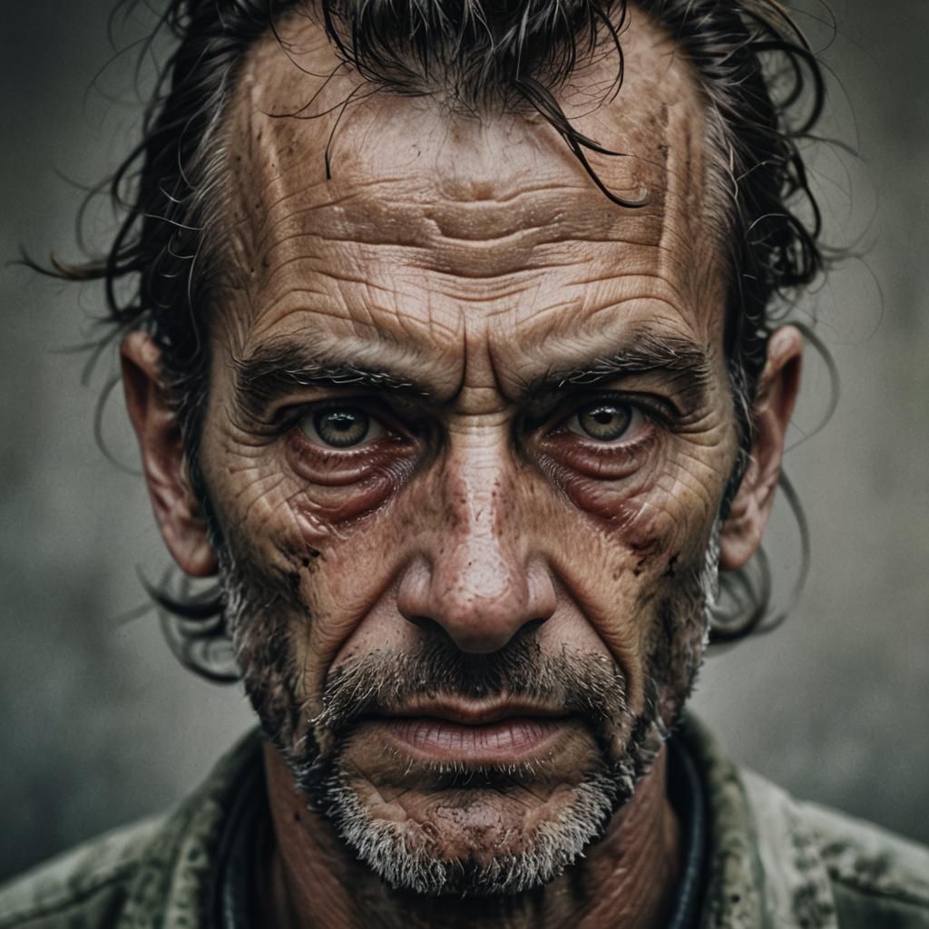 Someone ugly Close up portrait, ambient light, Nikon 15mm f/1.8G, by ...