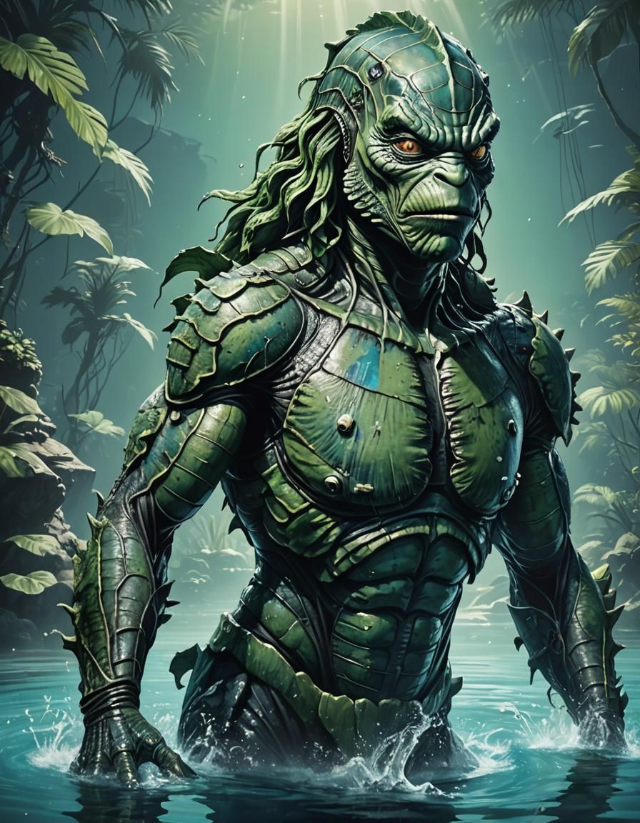 creature from the blue lagoon movie poster - AI Generated Artwork ...