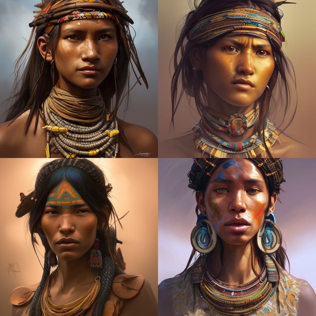 Mashco-Piro woman portrait - AI Generated Artwork - NightCafe Creator