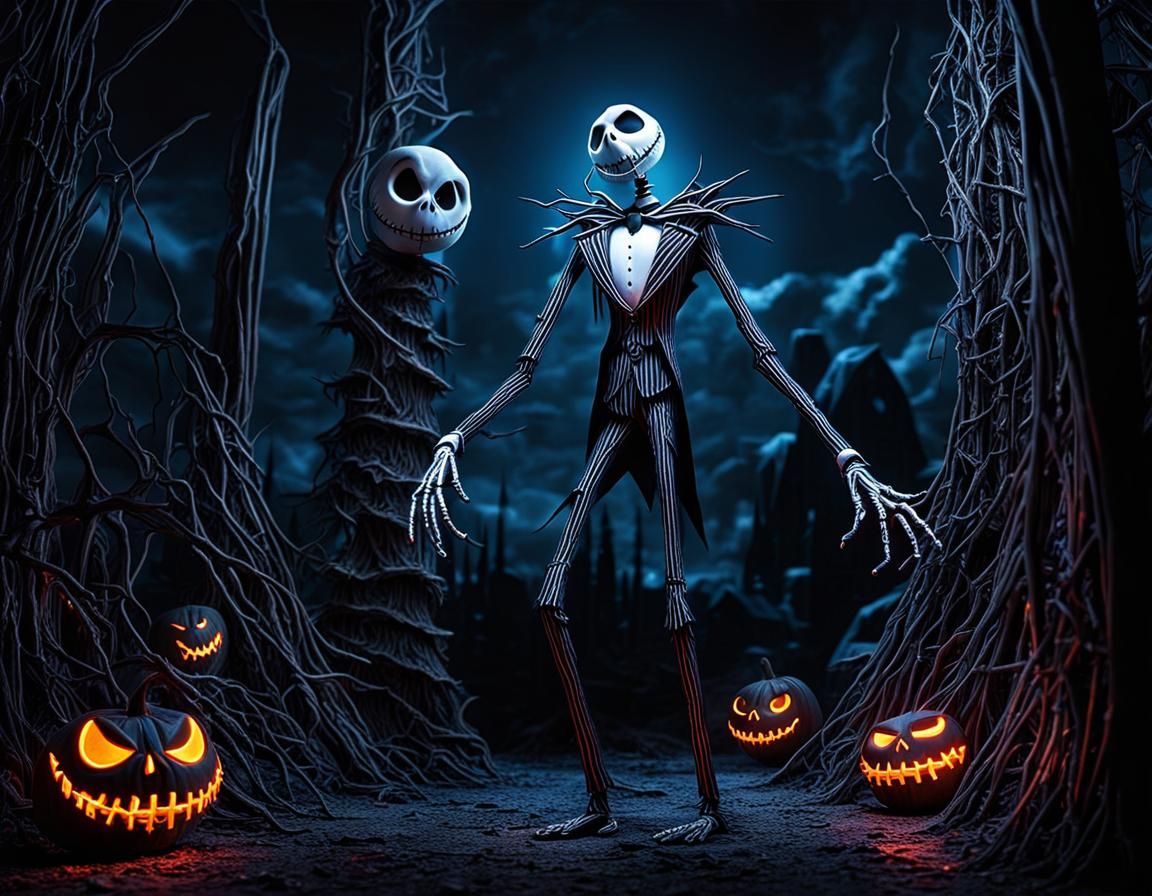 Neon images Neon lit giant Life Like Jack Skellington absolutely ...