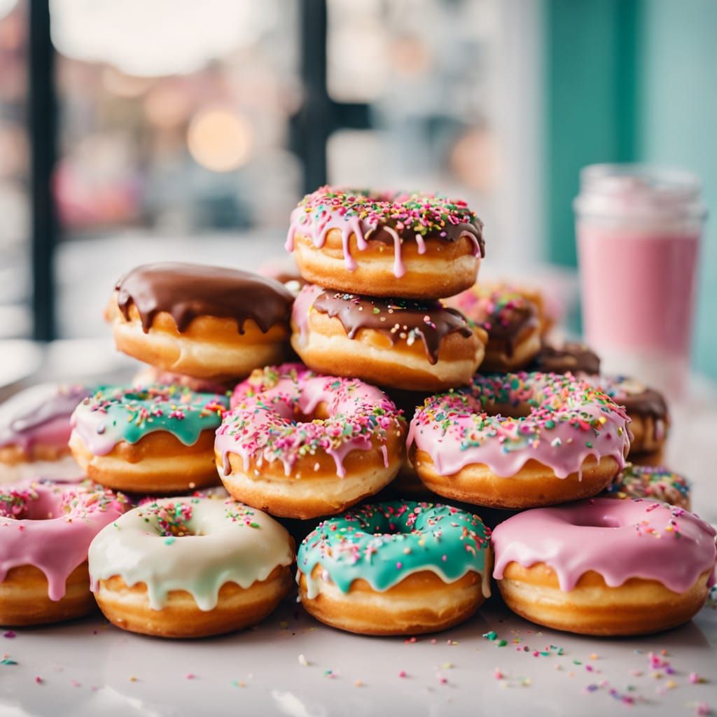 The Donuts - Freshly Baked Donuts in Vibrant Bakery Setting