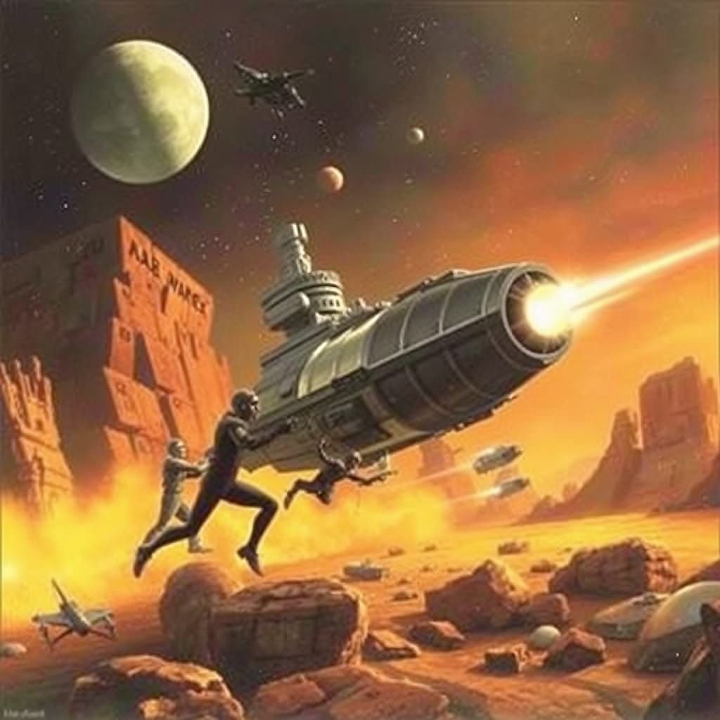 Galactic Battle in a Futuristic Space Opera Style - AI Art