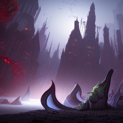 vampire slug is crawling in the streets - AI Generated Artwork ...